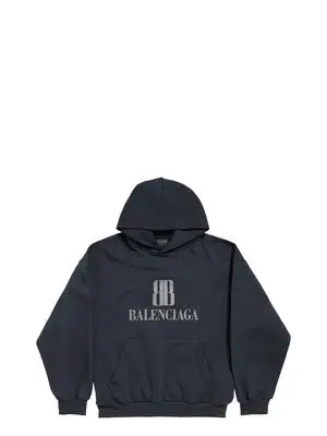 Balenciaga Cotton Logo Hoodie - Black