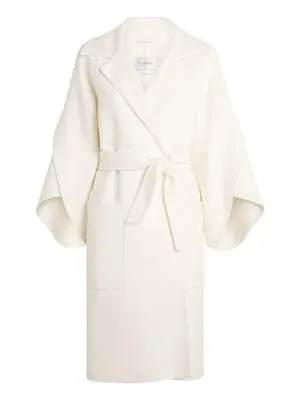 Max Mara Wool And Cashmere Wrap Coat - White