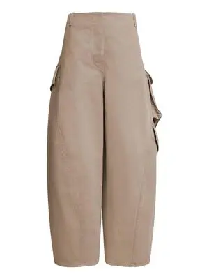 Alaïa Cotton Twisted Cargo Trousers - Beige