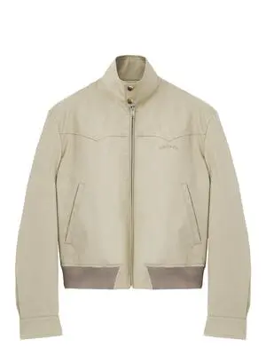Alexander McQueen Cotton Cropped Harrington Jacket - Brown