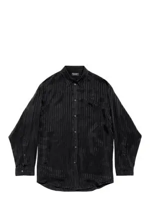 Balenciaga Cupro Stripe Fluid Shirt - Black