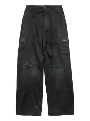 Balenciaga Cotton Distressed Sweatpants - Black