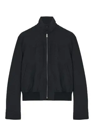 Alexander McQueen Skull-print Cropped Harrington Jacket - Black