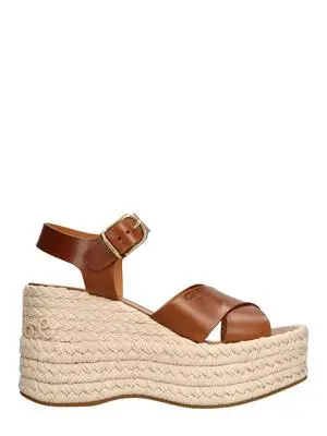 CHLOÉ Leather Isla Wedge Espadrilles