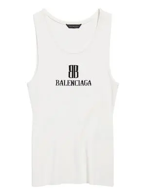 Balenciaga Logo Tank Top - White