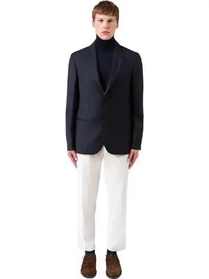 AUTORE Connery Wool Jacket - Blue Navy