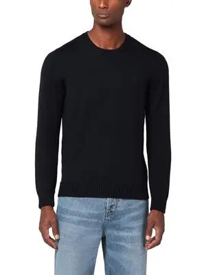 DRUMOHR Crew Neck Wool Sweater - Blue