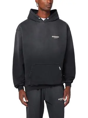 REPRESENT Oversized Hooded Sweatshirt - Black