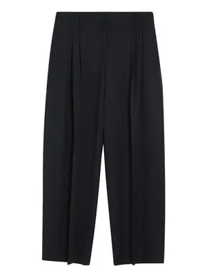 Alexander McQueen Wide Leg Wool Trousers - Blue