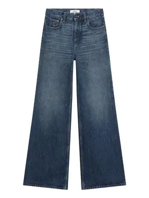 Chloé Flared Cotton Denim Jeans - Blue