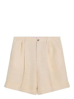 Valentino Garavani Bermuda Shorts With Turn-up Hem - Beige