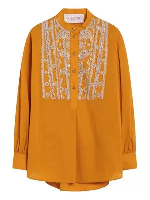 Valentino Garavani Embroidered Cotton Shirt - Yellow