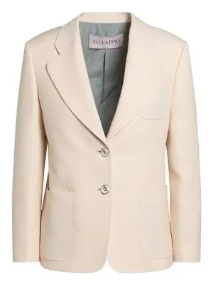 Valentino Garavani Wool And Silk Single-breasted Jacket - Beige