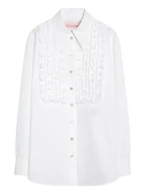 Valentino Garavani Cotton Shirt With Ruffle - White