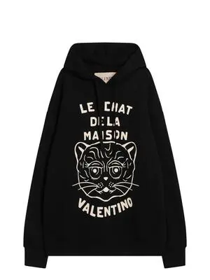 Valentino Garavani Sweatshirt With Le Chat De La Maison Patch - Black
