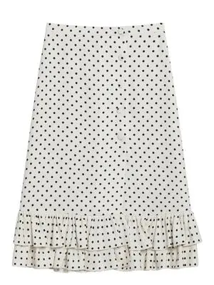 Valentino Garavani Polka Dot Skirt With Ruffle Hem - White