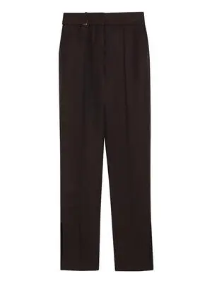 Jacquemus Trousers In Silk Blend - Brown