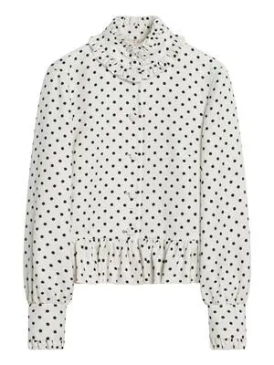 Valentino Garavani Single Breasted Jacket With Polka Dots - White