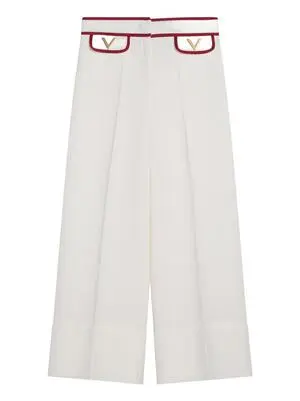 Valentino Garavani Virgin Wool And Silk Trousers - Print