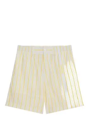 Jacquemus Striped Bermuda Shorts With Logo - White