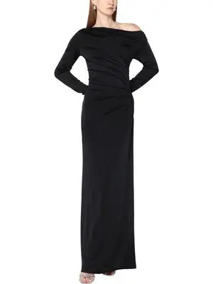 Victoria Beckham Long Dress In Viscose Jersey - Black