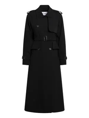 Max Mara Long Trench In Sable - Black