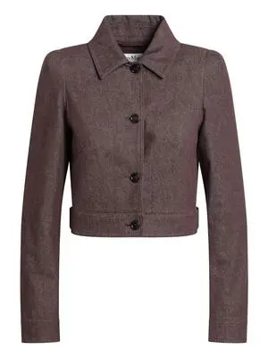Max Mara Cropped Denim-effect Jacket - Brown