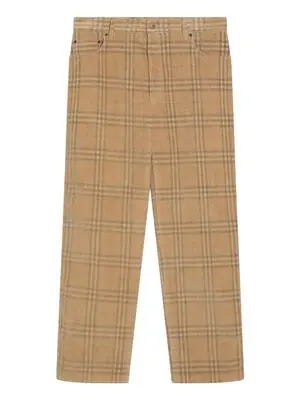 Burberry Check Corduroy Trousers - Beige
