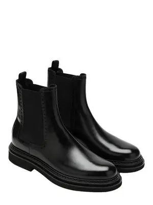 Dolce & Gabbana Leather Ankle Boots - Black