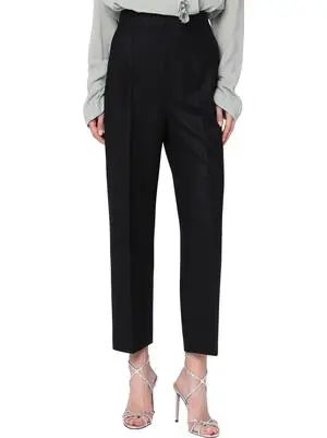 Alberta Ferretti Virgin Wool Blend Trousers - Black
