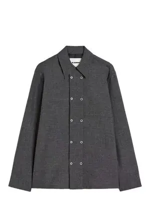JIL SANDER Button-up Utility Shirt - Grey
