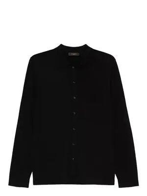 ZANONE Virgin-wool Button-front Shirt - Black
