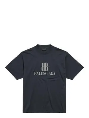 Balenciaga Oversized Cotton Logo T-shirt - Black
