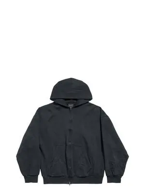 Balenciaga Balenciaga Cotton Zip-Up Hoodie Grey