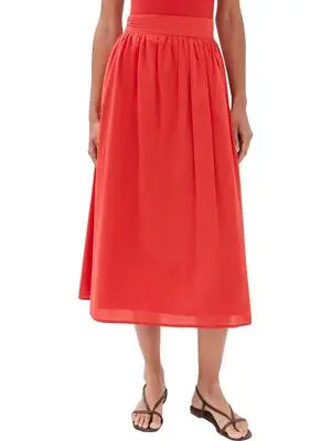 LE BOP Esme Midi Skirt - Poppy Red