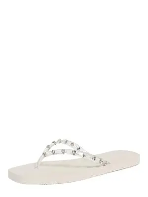 LOEFFLER RANDALL Taryn Crystal Jelly Flip Flops - Cream/crystal