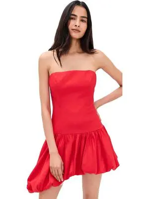 Bardot Alyna Strapless Mini Dress - Fire Red