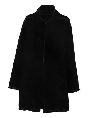 69 High-neck Zip-front Coat - Black