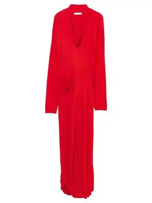 LEMAIRE Cowl-neck Dress With Pocket - Red
