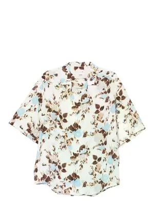 Ami Camp-collar Floral Shirt - Neutrals