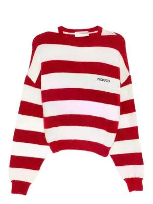 Fiorucci Striped Crew-neck Jumper - Red