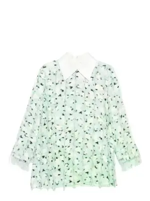 JIL SANDER Fringed Printed Top