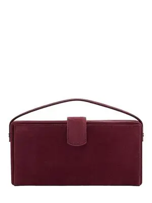 Magda Butrym Apolonia Suede Clutch - Burgundy