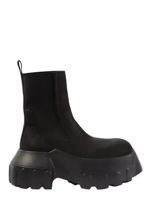 Rick Owens Beatle Mega Tractor Leather Chelsea Boots - Black
