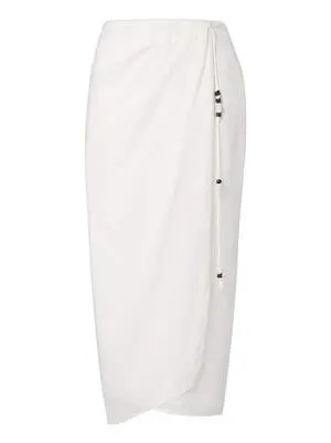 Sir The Label Azura Cotton Wrap Skirt - White