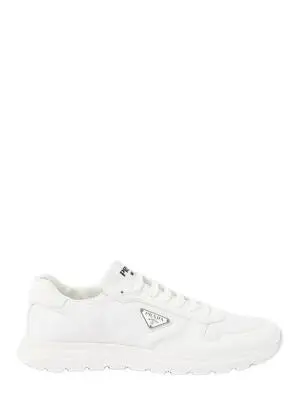 Prada Logo Leather-trimmed Sneakers - White