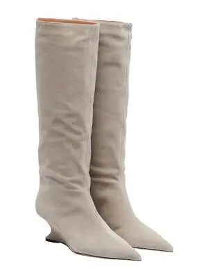 Paris Texas Nina 50 Suede Knee-high Boots - Grey