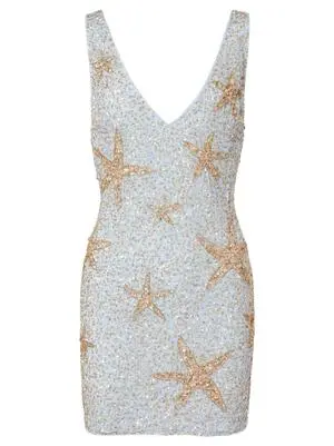 Rixo Christabel Sequined Minidress - Turquoise