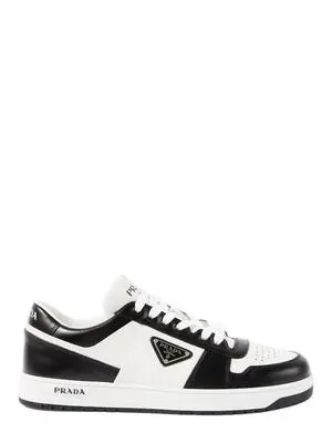 Prada Downtown Leather Sneakers - White
