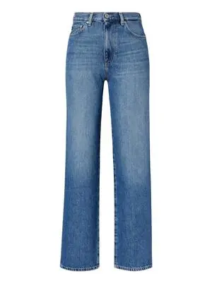 Ag Kora Mid-rise Wide-leg Jeans - Blue